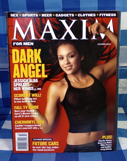 MAXIM MAGAZINE OCTOBER 2000 Jessica Alba Charlie Sheen Gena Lee Nolin Vintage £15.65 - PicClick UK
