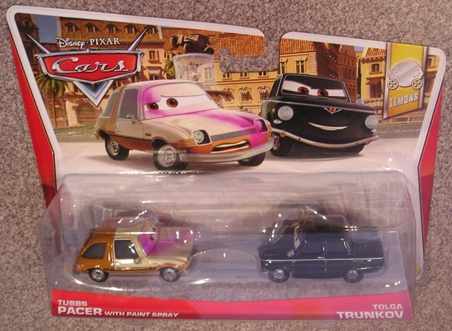 DISNEY PIXAR CARS 2 Tubbs Pacer With Paint Spray & Tolga Trunkov Mattel ...