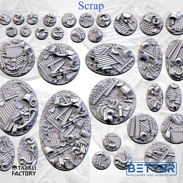 SCRAP - THEMED Bases for sci-fi & fantasy wargaming, Grimdark, RPG $10. ...