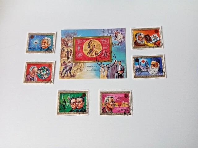 SÉRIE 7 TIMBRES DONT 1 BLOC GUINÉE-BISSAU 1977 75e ANNIV.1er PRIX NOBEL EUR 4,50 - PicClick FR