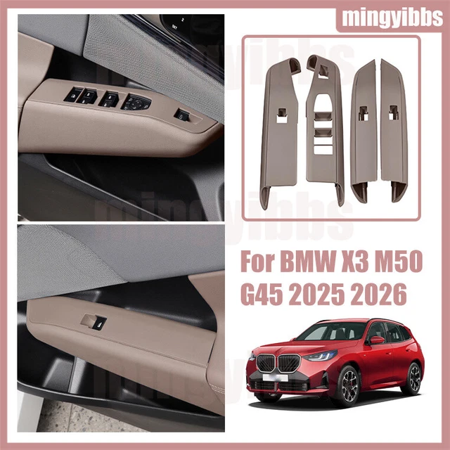 CACHE PANNEAU DE levage serrure vitre cuir marron + ABS déco pour BMW ...