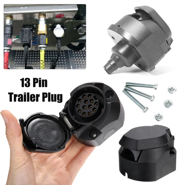 13 PIN EURO Caravan Socket Plug Connector Adapter 12V Trailer Van ...