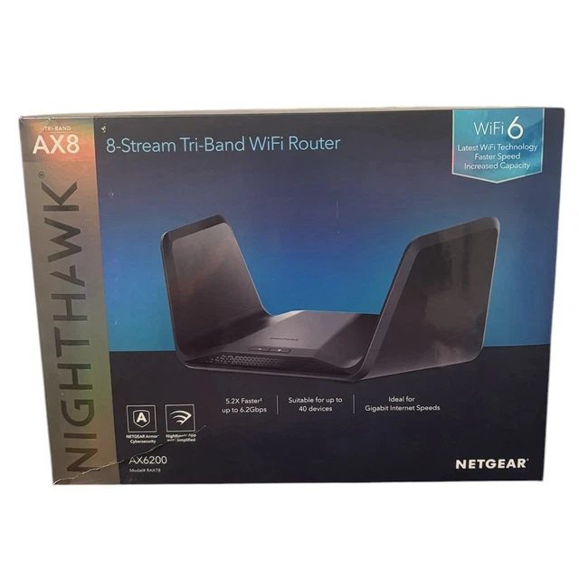 NETGEAR NIGHTHAWK X8 Tri-Band 8-Stream AX6200 WiFi 6 Router (RAX78 ...