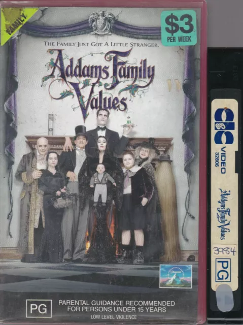 RARE VHS VIDEO Tape ADDAMS FAMILY VALUES Big Box Ex Rental $24.00 ... RARE VHS VIDEO Tape ADDAMS FAMILY VALUES Big Box Ex Rental $24.00 ...