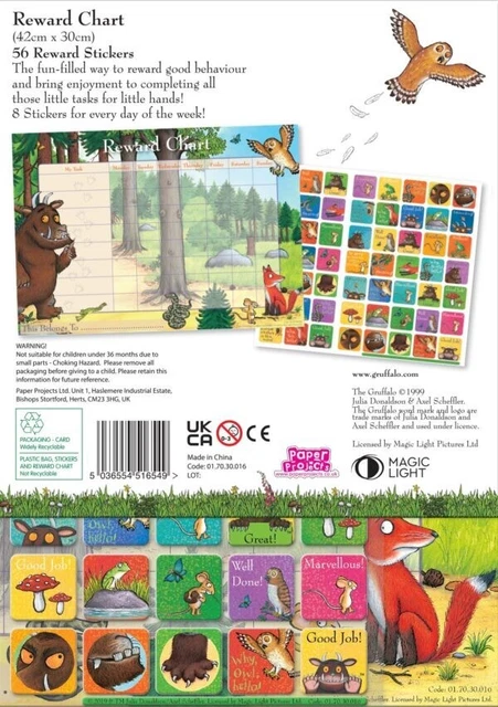 THE GRUFFALO REWARD Chart & 56 Stickers Official licensed product £4.29 ...
