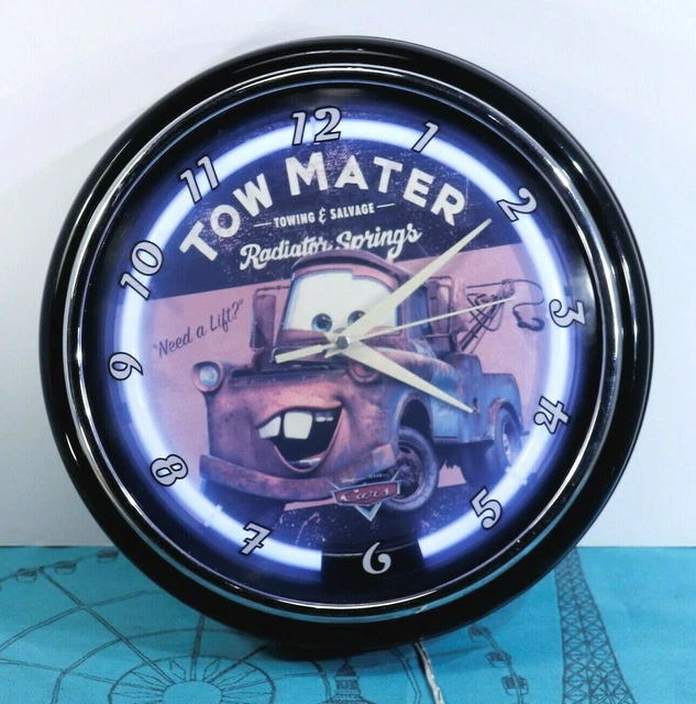 DISNEY PIXAR 'CARS' TOW MATER the Tow Truck 12" NEON WALL CLOCK $35.00 ...