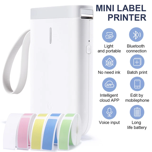 THERMAL LABEL PRINTER Stickers For iOS Android Bluetooth Mini Wireless ...
