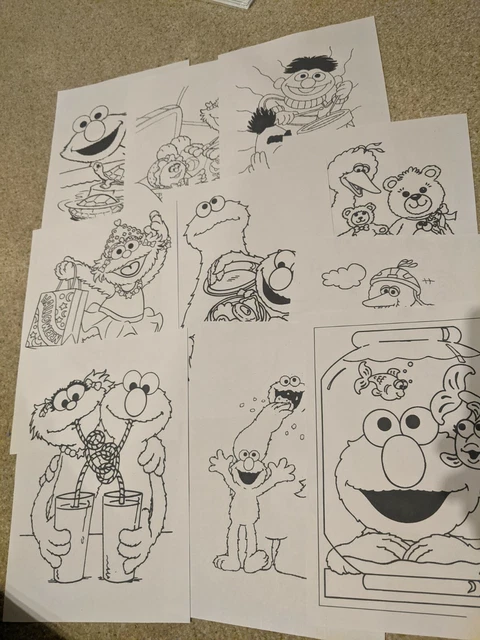 SESAME STREET COLOURING Pages 10 A4 Sheets Perfect for the children ...