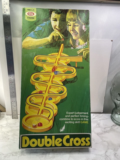 VINTAGE 1972 DOUBLE Cross Board Game by IDEAL Ball Skill Game Complete ...