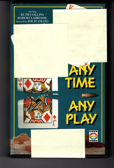 VHS : ANY Time Any Play Diretto Da Joe D'amato Eden Video Ex Noleggio ...