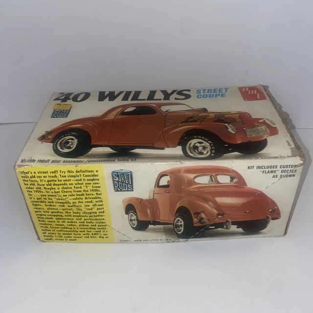 AMT STREET RODS 40 Willys Street Coupé échelle 1/25 1976 modèle pièces ...