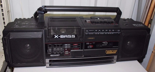 VINTAGE SHARP WQ-T354 X-Bass Dual Cassette AM/FM Radio Boombox £22.92 - PicClick UK