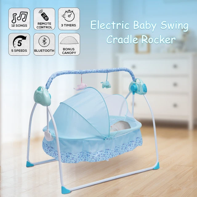 ELECTRIC CRADLE BABY Crib Rocker Bed Newborn Intelligent Automatic ...
