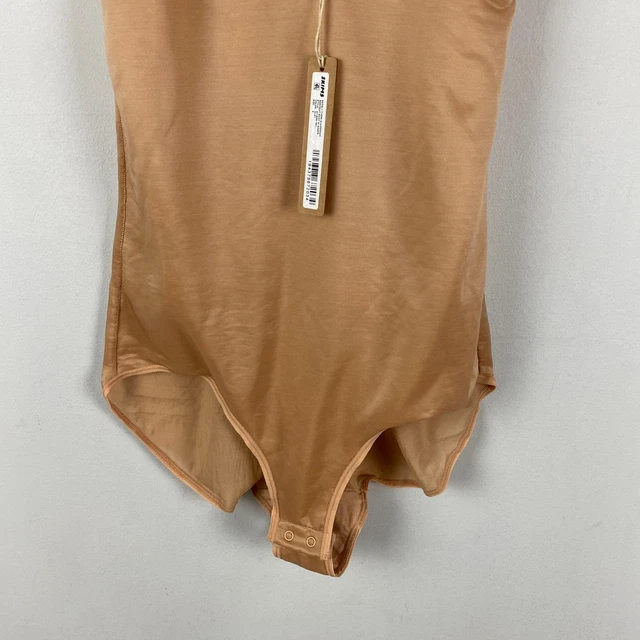 SKIMS BARELY THERE Shapewear Bodysuit Small Brief with Snaps Clay Tan £ ...