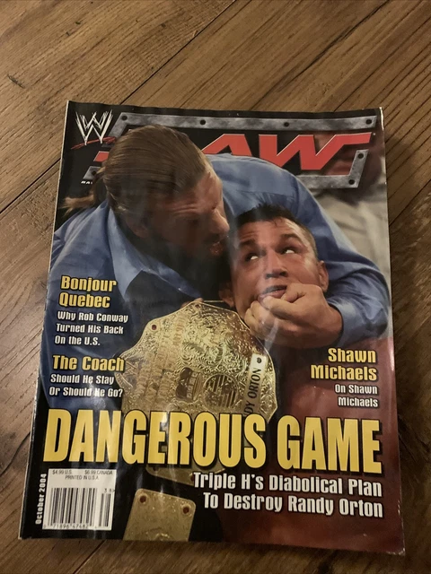 WWE RAW MAGAZINE October 2004 Triple H Randy Orton Cover With Double ...