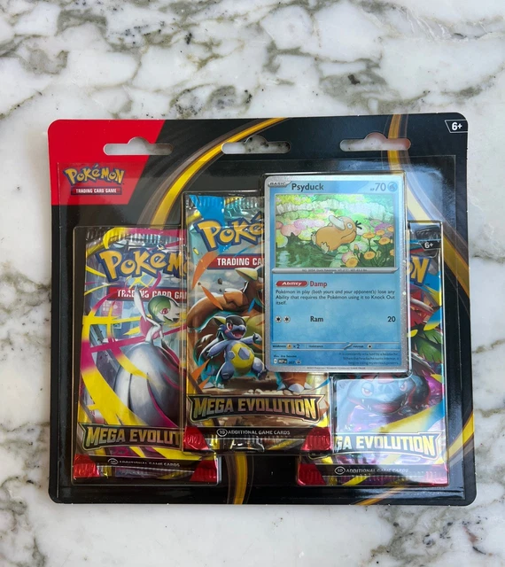 POKÉMON TCG - Mega Evolution Triple Blister Pack - Psyduck (Brand New ...