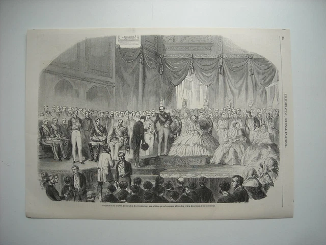 GRAVURE 1857. INAUGURATION Du Louvre. Medaille Commemorative De L ...