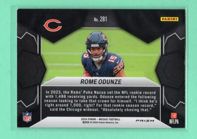 2024 PANINI MOSAIC Rome Odunze #281 Green Mosaic Prizm NFL Debut Rookie ...