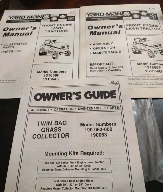 YARD MAN MTD HYDROSTATIC Lawn Tractor ser. 694 Mower Implement Owners Manual 42.46 PicClick
