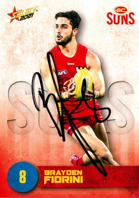 SIGNED 2021 GOLD Coast Suns AFL Footy Stars Card - Brayden Fiorini EUR ...