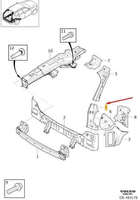 VOLVO XC60 MK2 Rear Section Lower Left Drain Duct 32353966es £185.44 ...