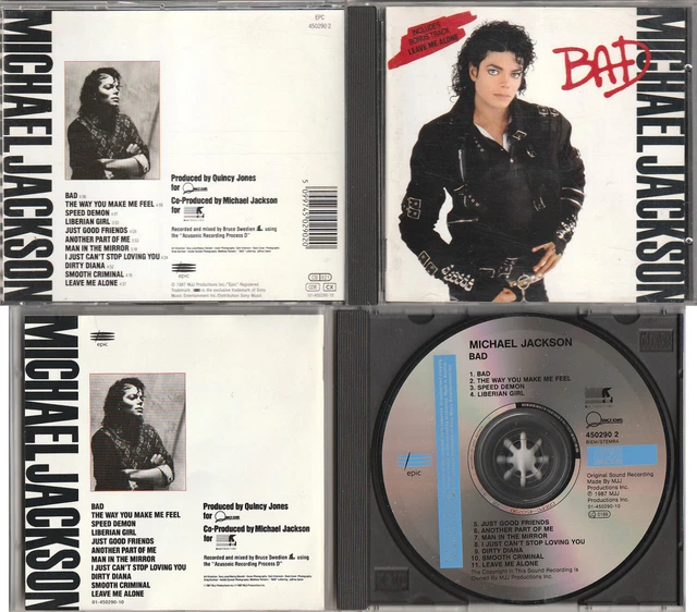 MICHAEL JACKSON BAD Album CD EPC 4502902 Disc Record 1987 EUR 9,99 ...