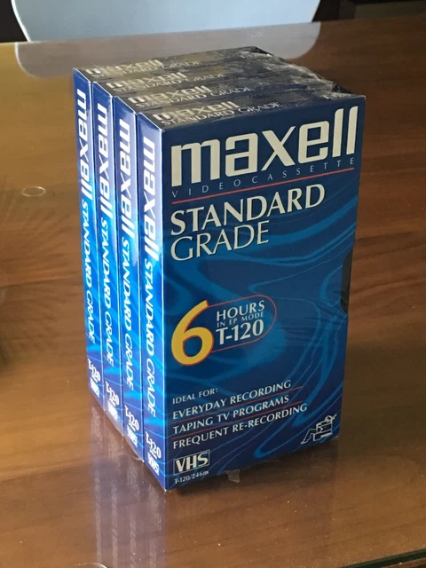 MAXWELL VIDEO CASSETTE Standard Grade VHS Tapes T-120 6 Hours NEW ...