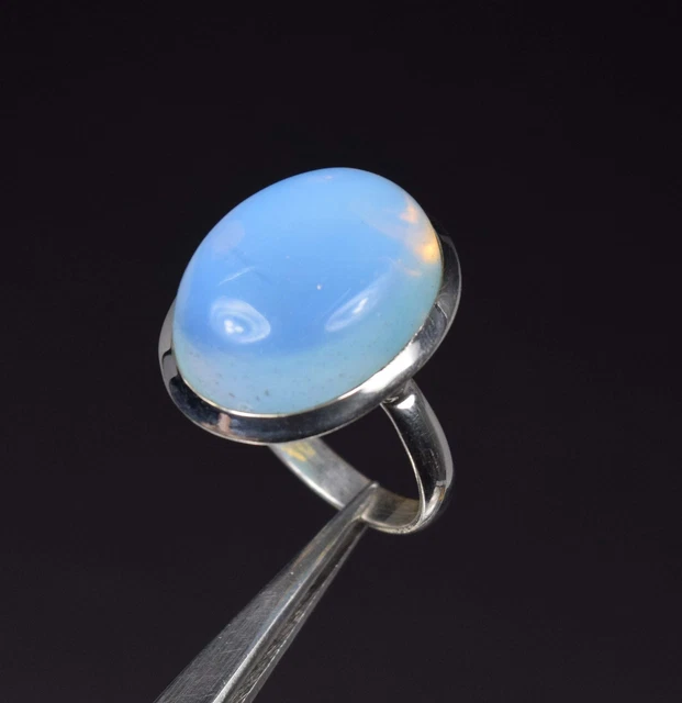 925 SOLID STERLING Silver Milky Opalite Ring-9 US B645 EUR 11,14 ...