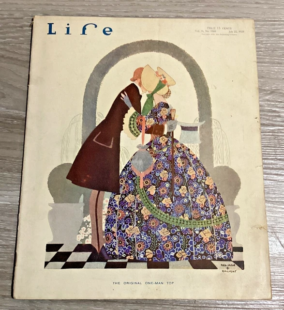 LIFE MAGAZINE JULY 22 1920 Rea Irvin Calvert The original one-man top ...