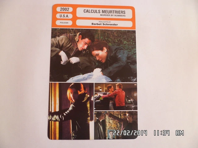 CARTE FICHE CINEMA 2002 CALCULS MEURTRIERS Sandra Bullock Ben Chaplin R ... CARTE FICHE CINEMA 2002 CALCULS MEURTRIERS Sandra Bullock Ben Chaplin R ...