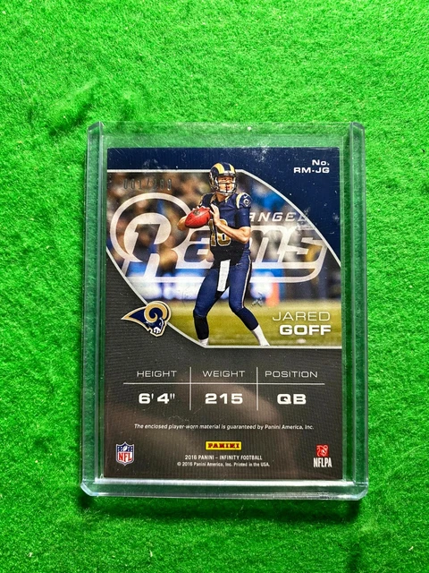 CARTE PATCH JARED Goff Sp#/288 Los Angeles Rams 2016 Panini Infinity ...