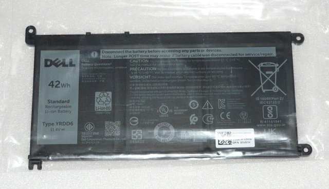 NEUF D'ORIGINE DELL Inspiron 14 5493/14 5491 2-IN-1 3-CELL 42WH ...