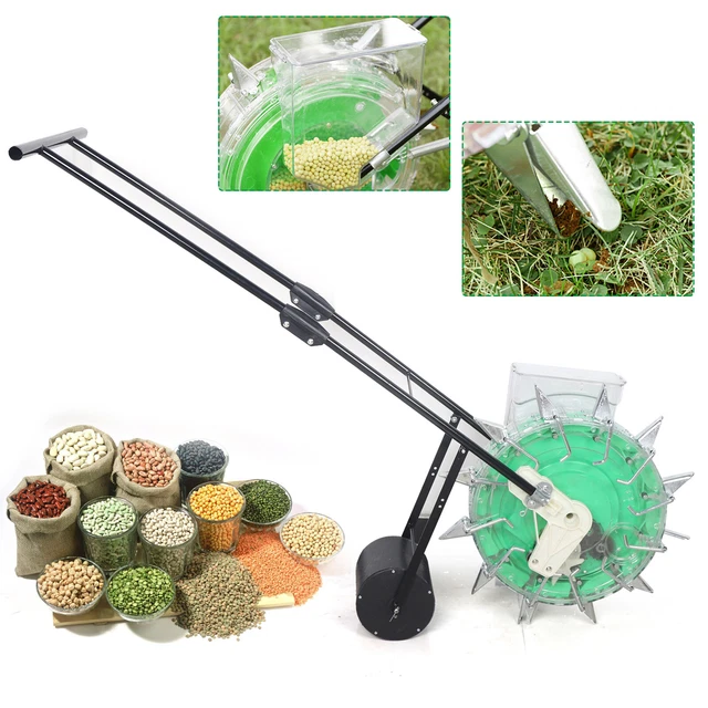 HAND-PUSH ROLLER SEEDER Manual Seed Planter Peanut Corn Fertilizer ...