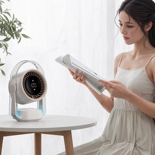 OSCILLATING FAN 3500MAH Battery Long Runtimes Quiet Operation Blue ...