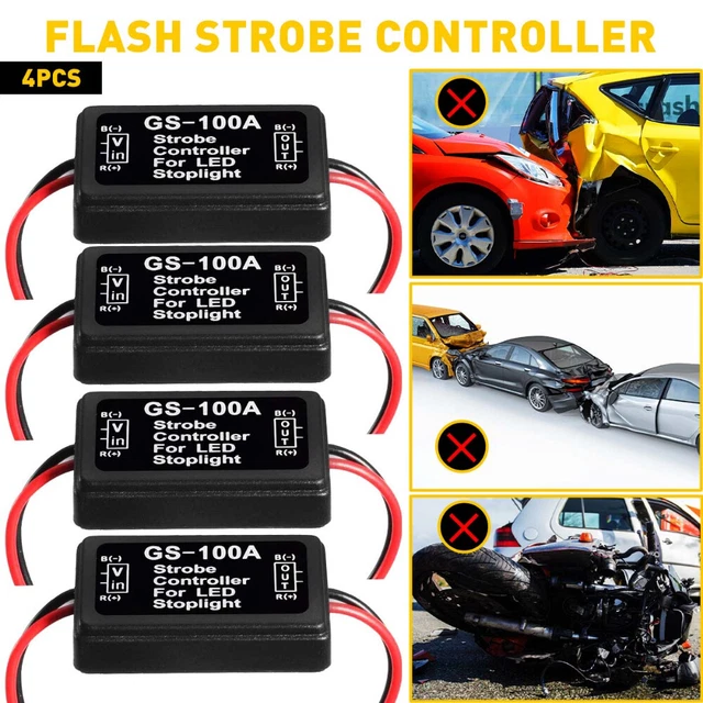 4X FLASH BOX Controller Strobe Flasher Module LED for Brake Tail Stop ...