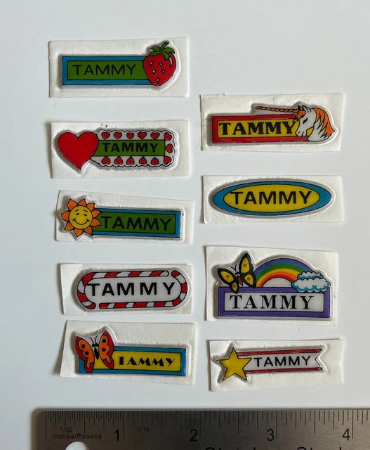 VINTAGE - TAMMY - 1990's Small Puffy Name Sticker Lot of 9 (Read Desc ...