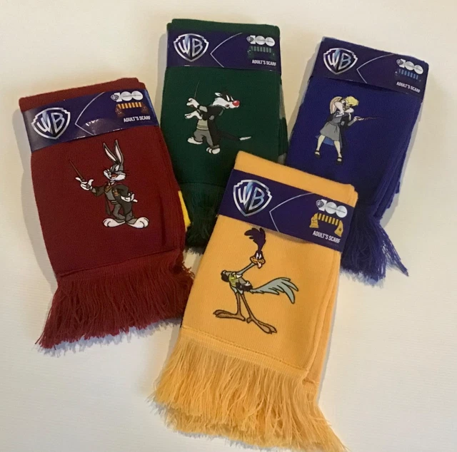 HARRY POTTER HOGWARTS House Colours Scarf with Warner Bros Cartoon ...