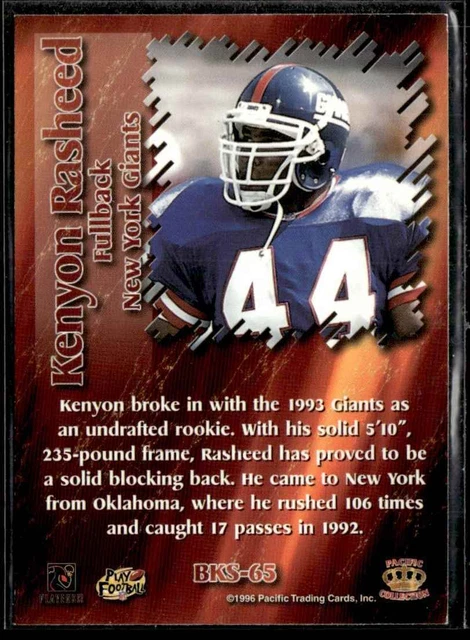 1996 PACIFIC DYNAGON Best Kept Secrets Kenyon Rasheed #Bks-65 New York ...