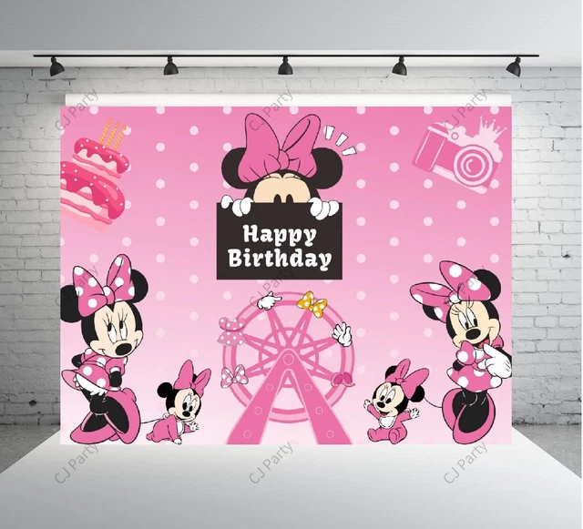 MINNIE MOUSE BIRTHDAY Backdrop Banners Birthday Photo Backdrops for ...