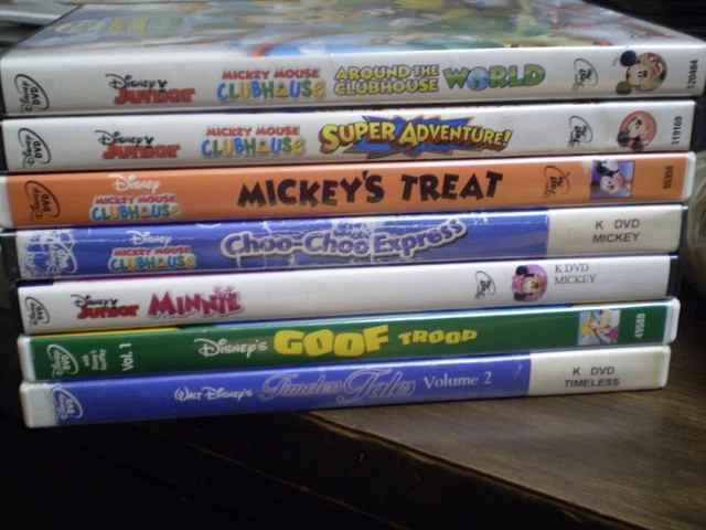 (7) DISNEY MICKEY Mouse Goofy DVD Lot:(4) Clubhouse Goof Troop I Heart ...