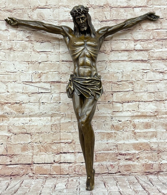 CRUCIFIXION CROSS OF Jesus Christ Wall Sculpture Hot Cast Church Home Decor Sale £463.08 ...