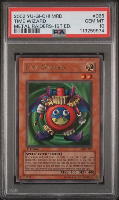 TIME WIZARD MRD-065 Metal Raiders 1st Edition PSA 10 Gem Mint Yu-Gi-Oh ...