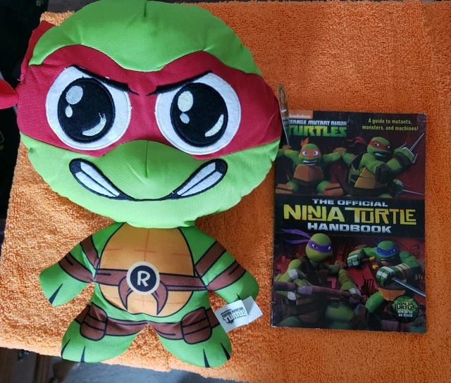 12& TEENAGE MUTANT Ninja Turtles Raphael Plush Nickelodeon w/Handbook ...