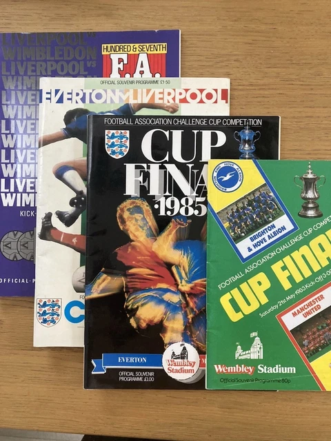 FOUR FA CUP Final Programmes 1983 1985 1986 and 1988. Good Condition £4 ...