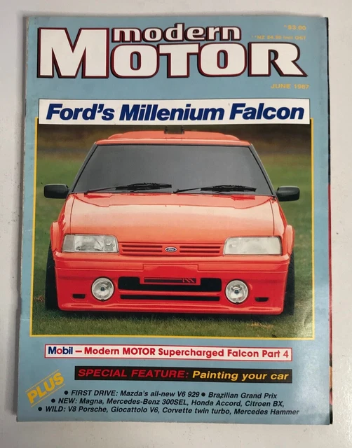 MODERN MOTOR JUNE 1987 Car Magazine Ford Falcon Millenium Ute Poster ...
