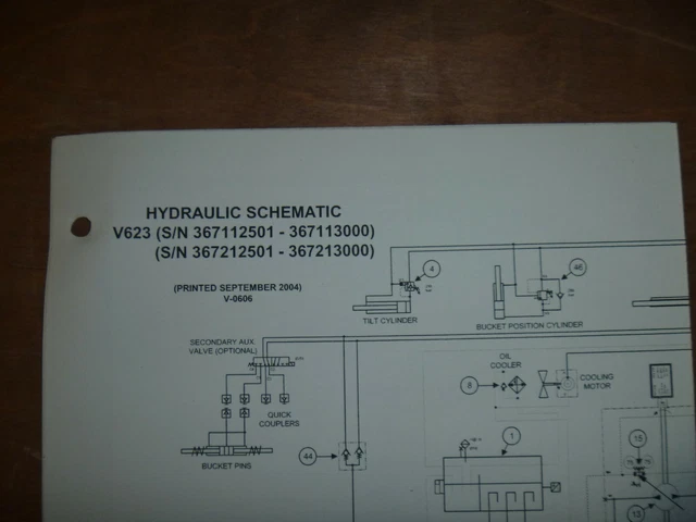 BOBCAT V623 TELEHANDLER Hydraulic Schematic Diagram Manual 367112501 ...