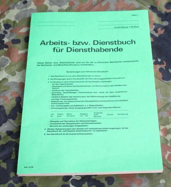 DDR MFS NVA Zoll Mdi Arbeit - Dienstbuch EUR 19,00 - PicClick DE