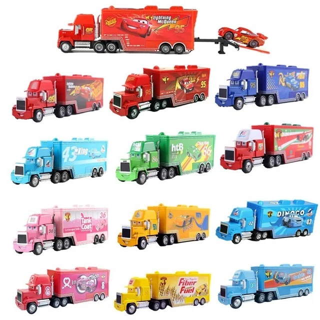 DISNEY PIXAR CARS Lightning McQueen Jackson Storm Mack Hauler Truck+Car ...