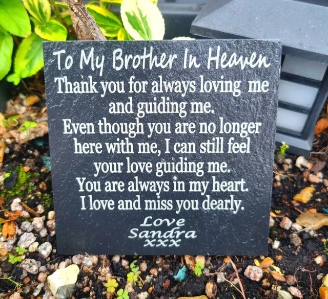PERSONALISED BROTHER MEMORIAL plaque remembrance slate grave marker ...