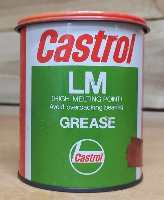 80S VINTAGE - Castrol LM Grease Tin 500g (1.1 Pounds) Tin Mancave Prop ...